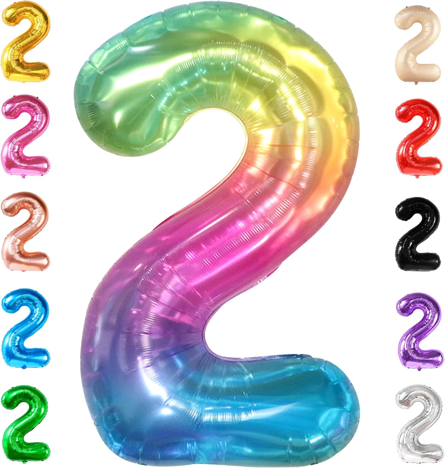 KatchOn, Giant Jelly Number 2 Balloon - 40 Inch | 2nd Birthday Decorat